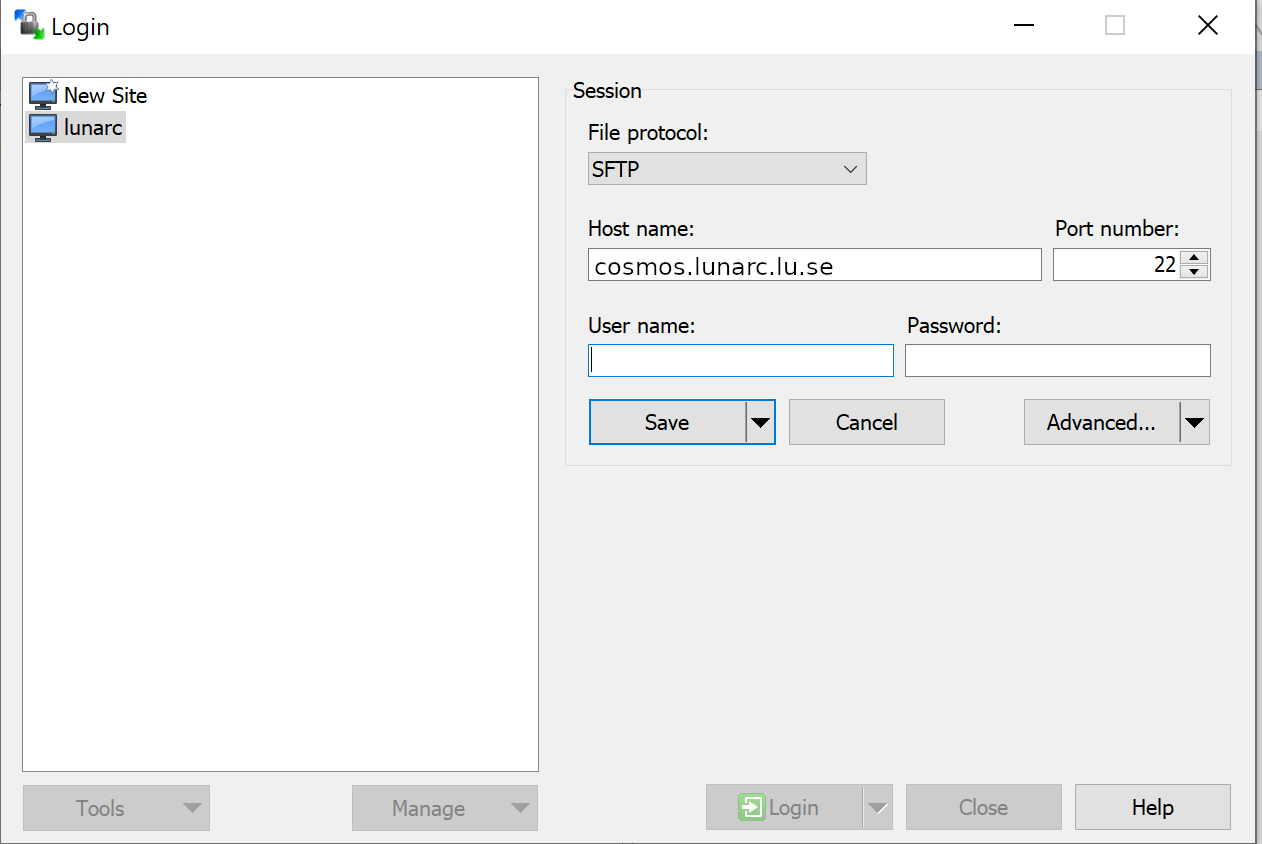 WinSCP LUNARC Documentation winscp-lunarc-documentation